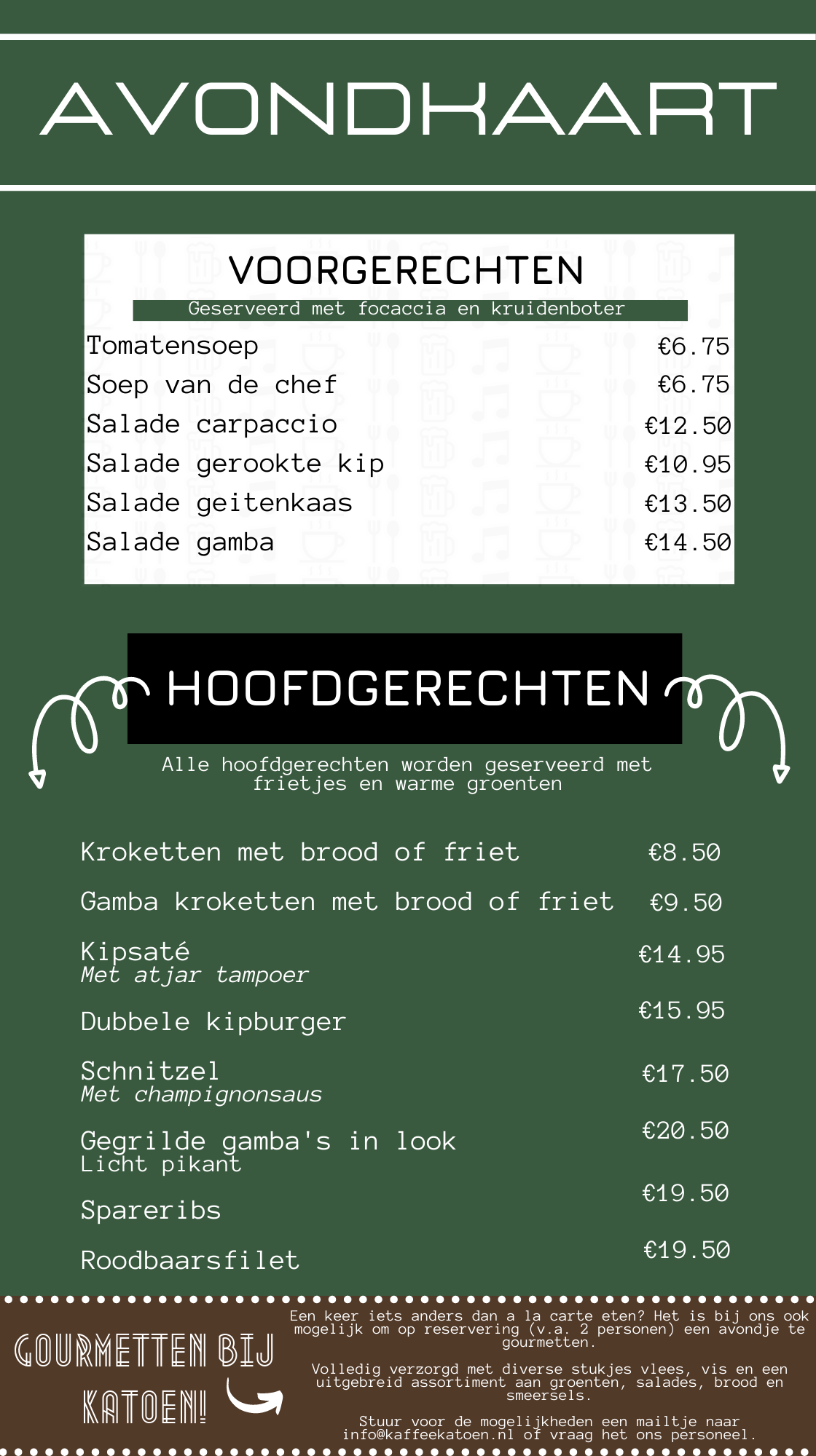 Kaffee Katoen - MENUKAART